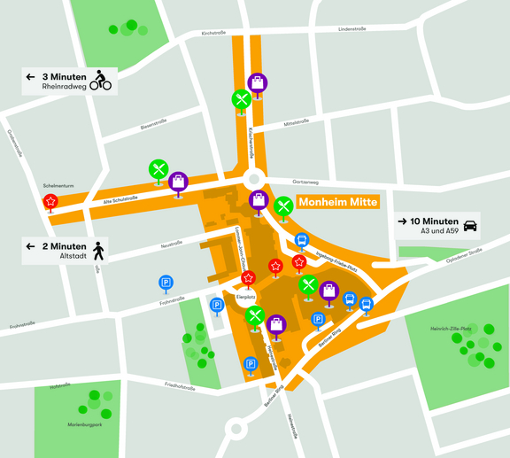 Anfahrt - Monheim Mitte